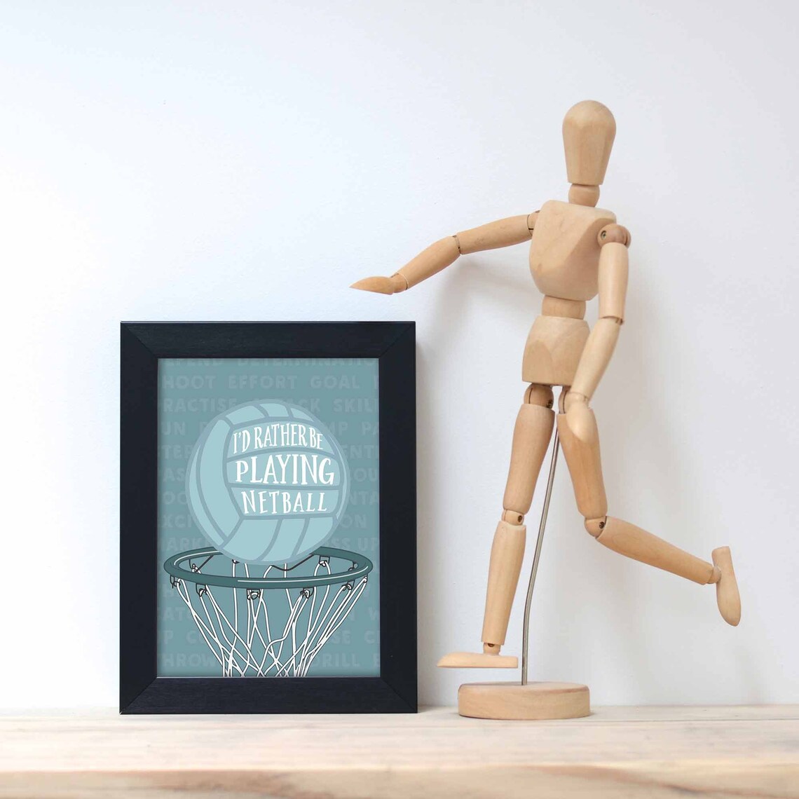 Netball Word Art Print I'd Rather Be Playing Netball - Etsy