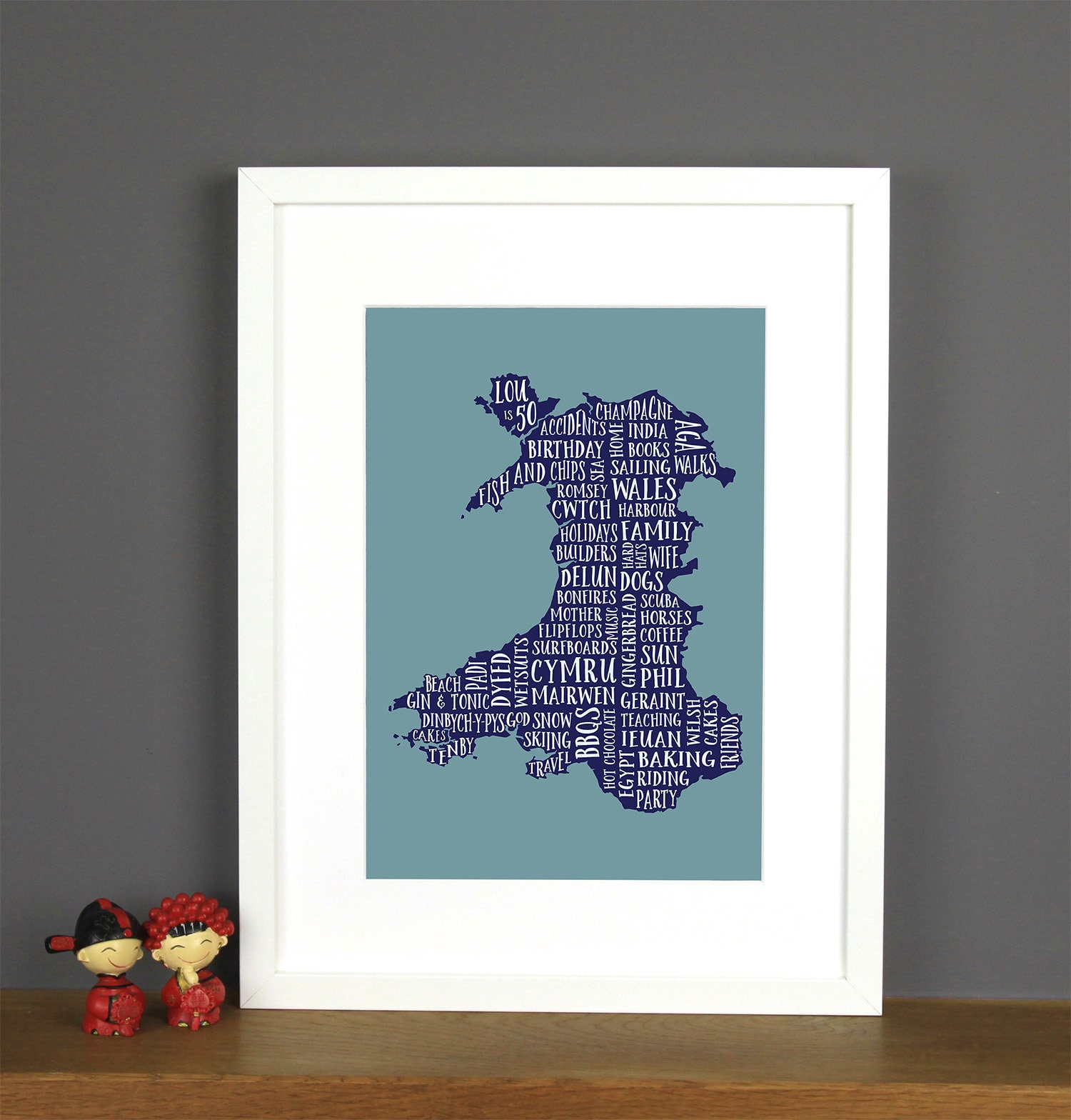 Map of Wales Personalised Word Art Print or Canvas, Welsh Map ...