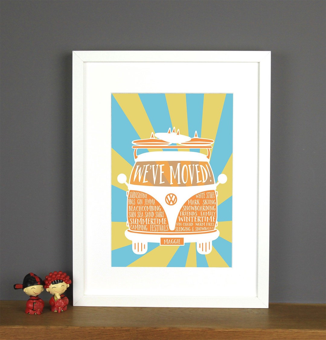 Campervan Personalised Word Art Print or Canvas, Camper Van Customised ...