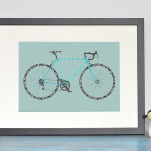 Road Bike Personalised Word Art Print or Canvas, Cycling Customised ...