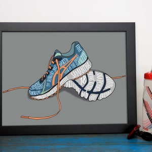 Running Shoes Personalised Word Art Print or Canvas, Customised ...