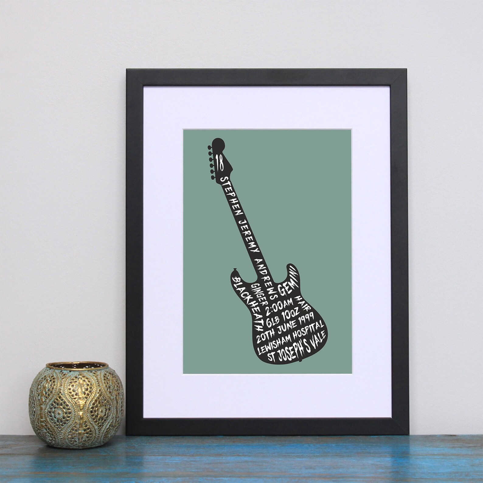 Bass Guitar Personalised Word Art Print or Canvas, Bass Guitar ...