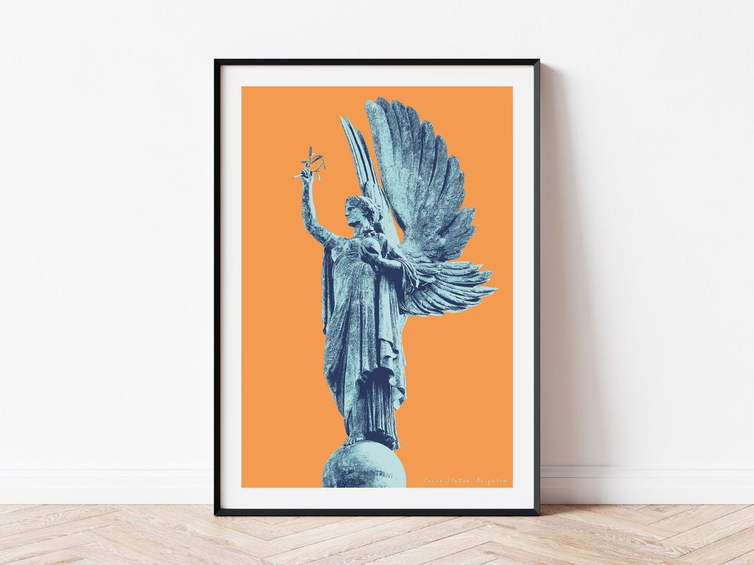 Peace Statue Pop Art Print, Brighton & Hove Wall Art, Angel of Peace ...