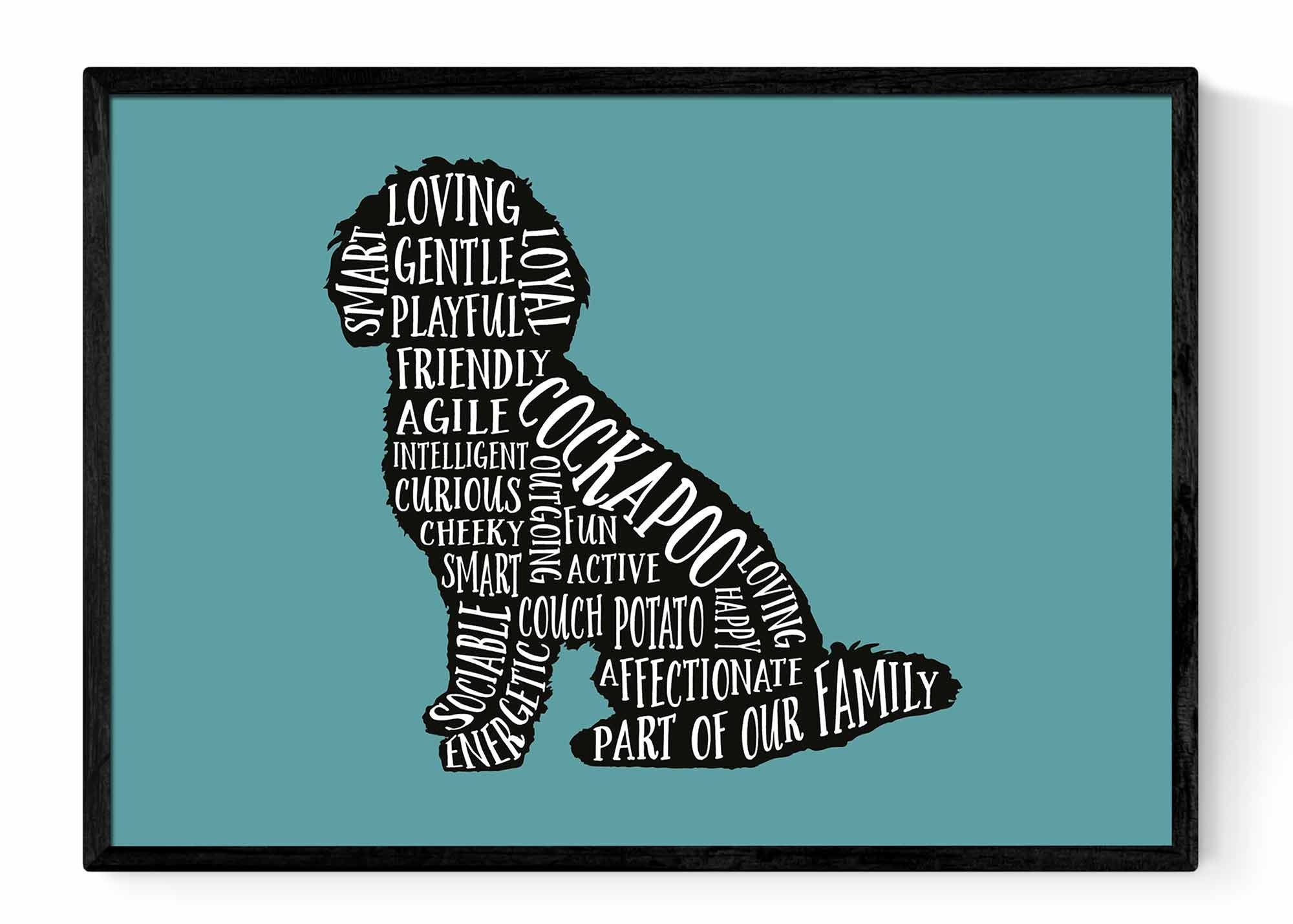Cockapoo Word Art Print Cockapoo Poster Dog Print Doggy Paw Print - Etsy