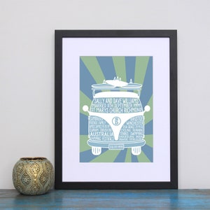 Campervan Personalised Word Art Print or Canvas, Camper Van Customised ...