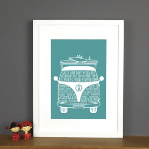 Campervan Personalised Word Art Print or Canvas, Camper Van Customised ...