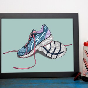 Running Shoes Personalised Word Art Print or Canvas, Customised ...