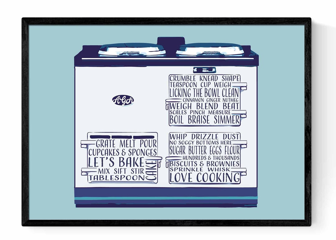 Aga Cooker Word Art Print, Aga Typographic Print - Etsy