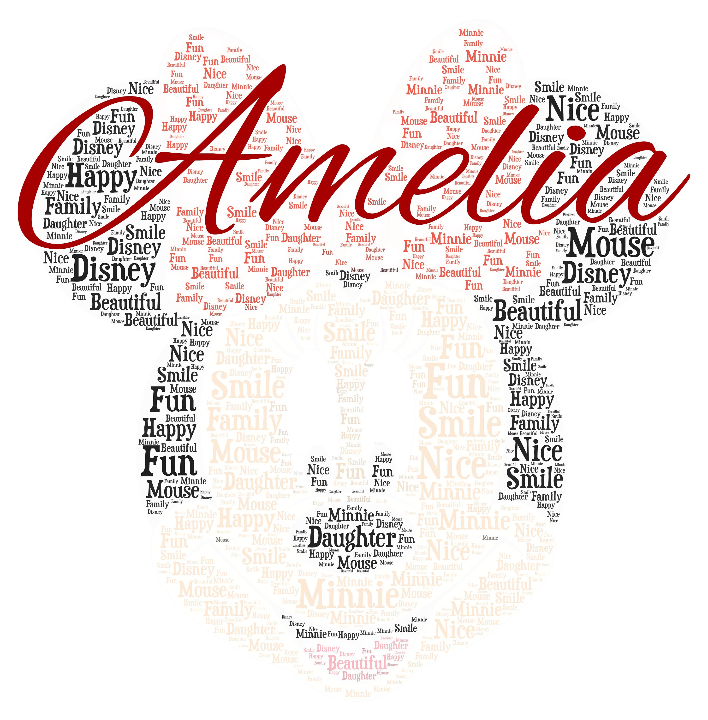 Personalised Gift Minnie Mouse Cartoons Disney Word Art Gift | Etsy