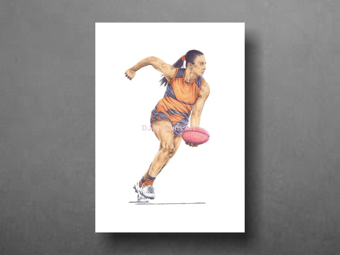 Australian Football Player Art Print. Emily Pease Limited - Etsy