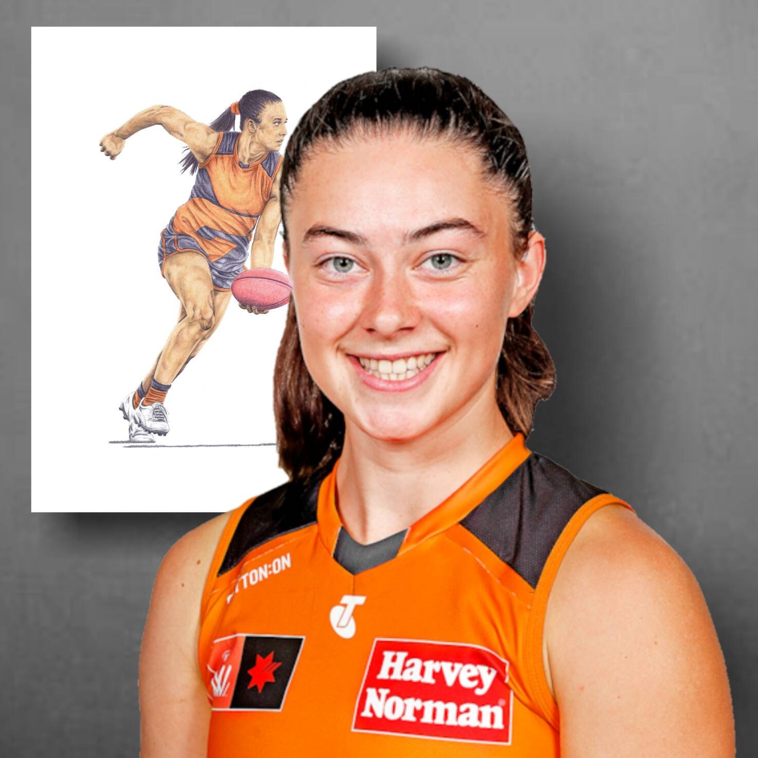 Australian Football Player Art Print. Emily Pease Limited - Etsy