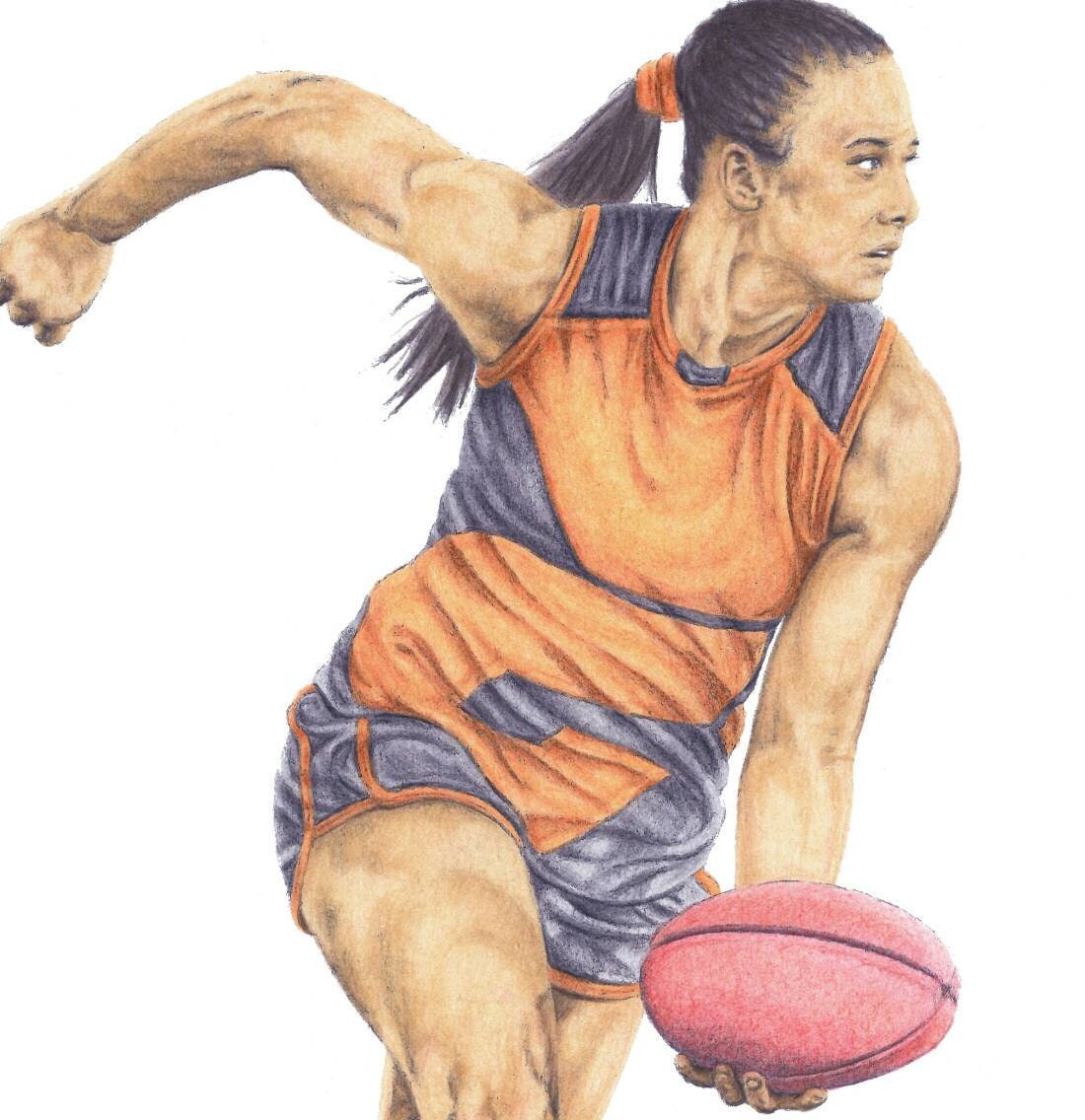 Australian Football Player Art Print. Emily Pease Limited - Etsy