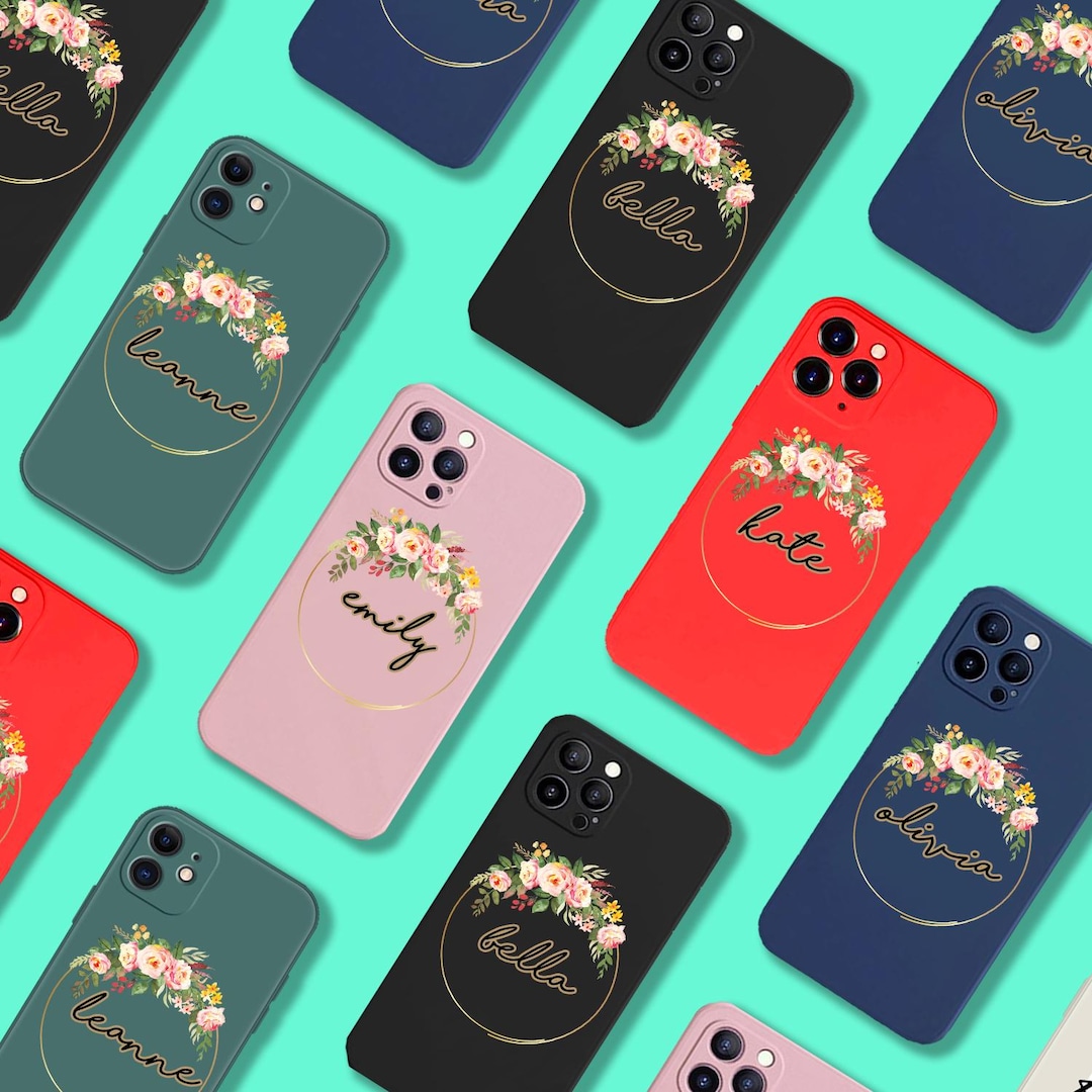 Personalised Name Samsung Case, Custom Flower Script Printed Phone Case ...