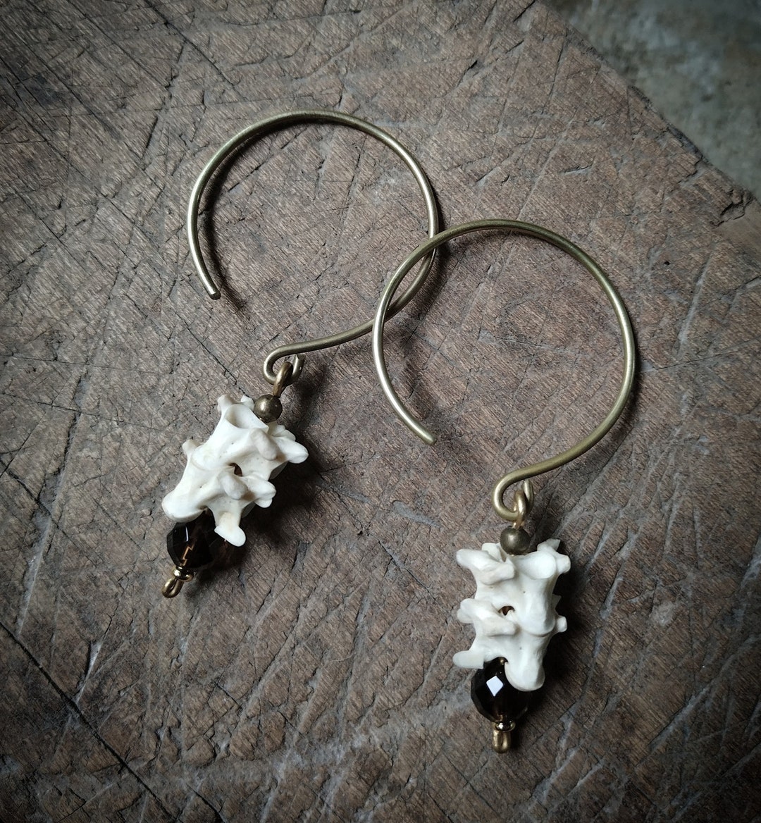Bone Earrings, Bone Jewelry, Snake Bone, Tribal Jewelry, Gothic Punk ...