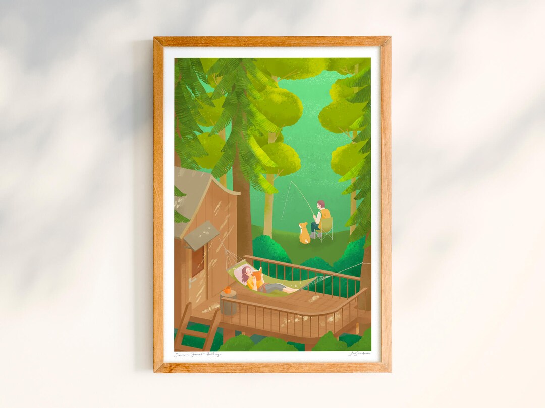 Summer Forest Bathing Poster - Etsy