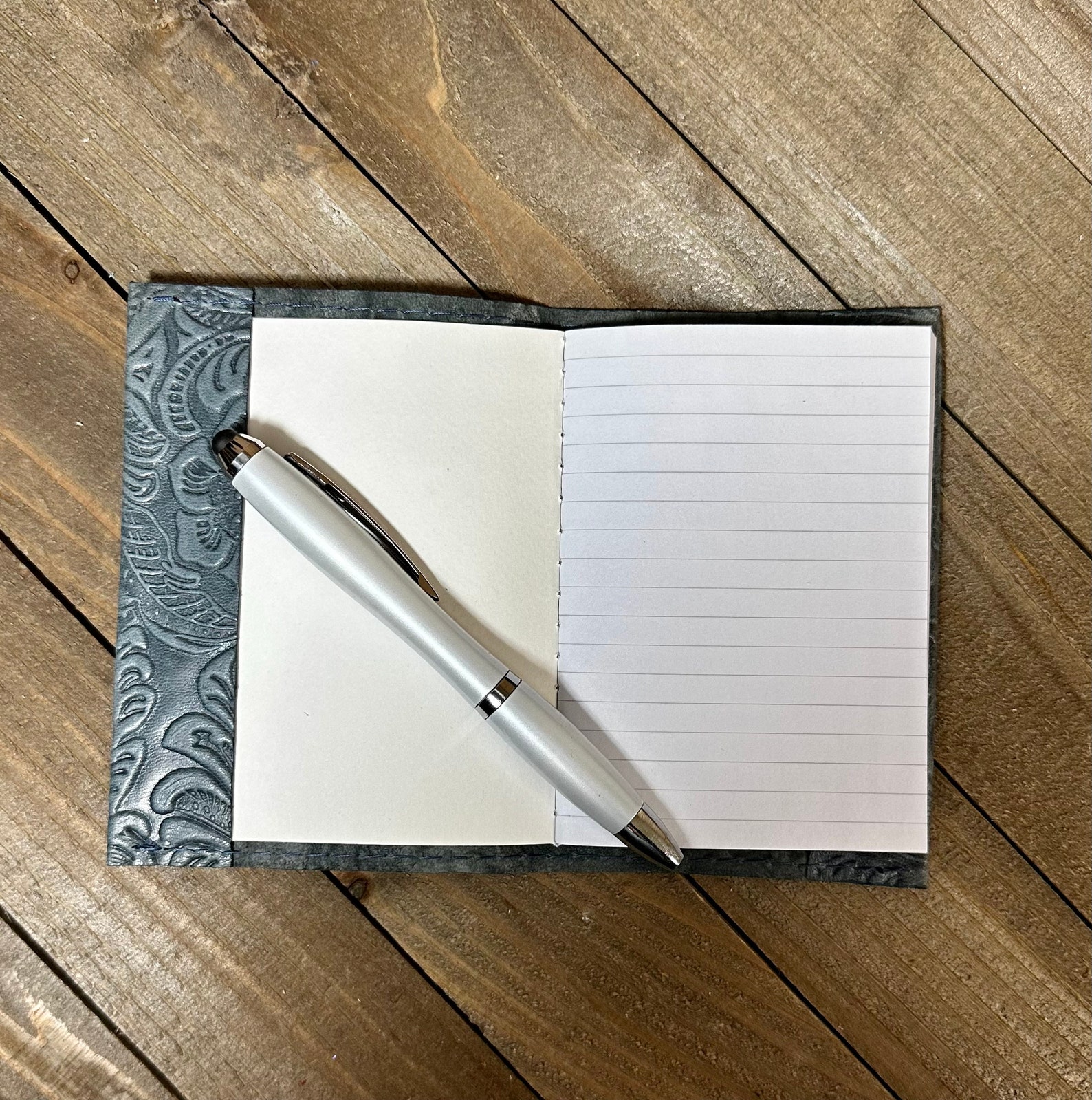 Genuine Italian Leather Mini Journal, Blue Leather Notebook, Purple ...