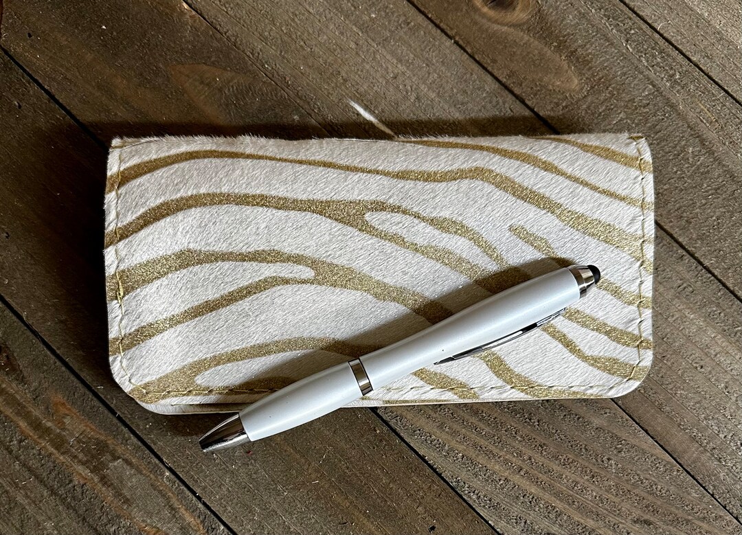Cowhide Zebra Checkbook Cover, Duplicate Italian Leather Checkbook ...