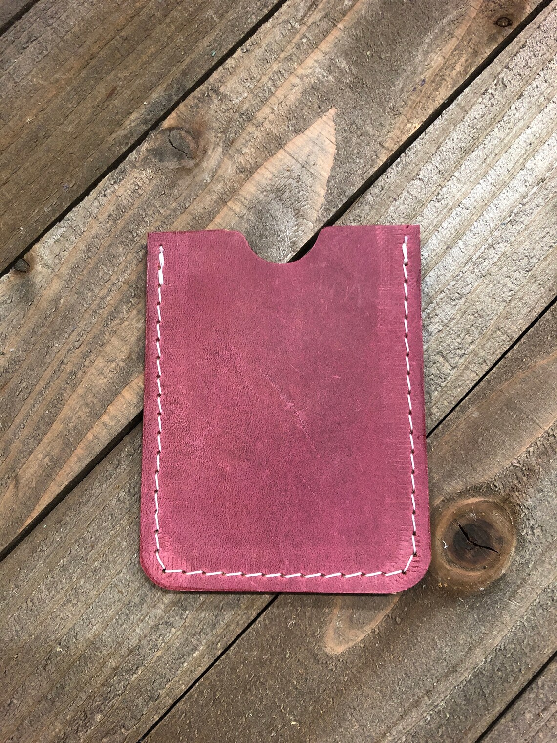 Pink Leather Card Pouch/id or Credit Card Holder - Etsy