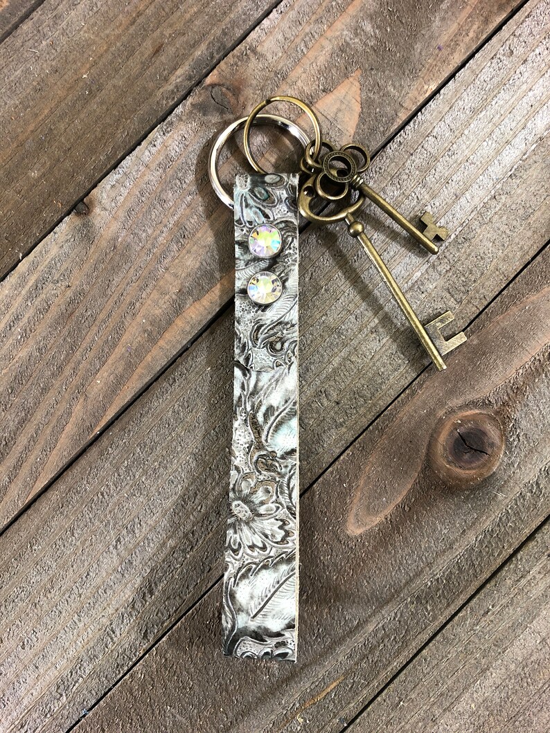 Genuine Leather Western Keychain Leather Western Key Fob - Etsy
