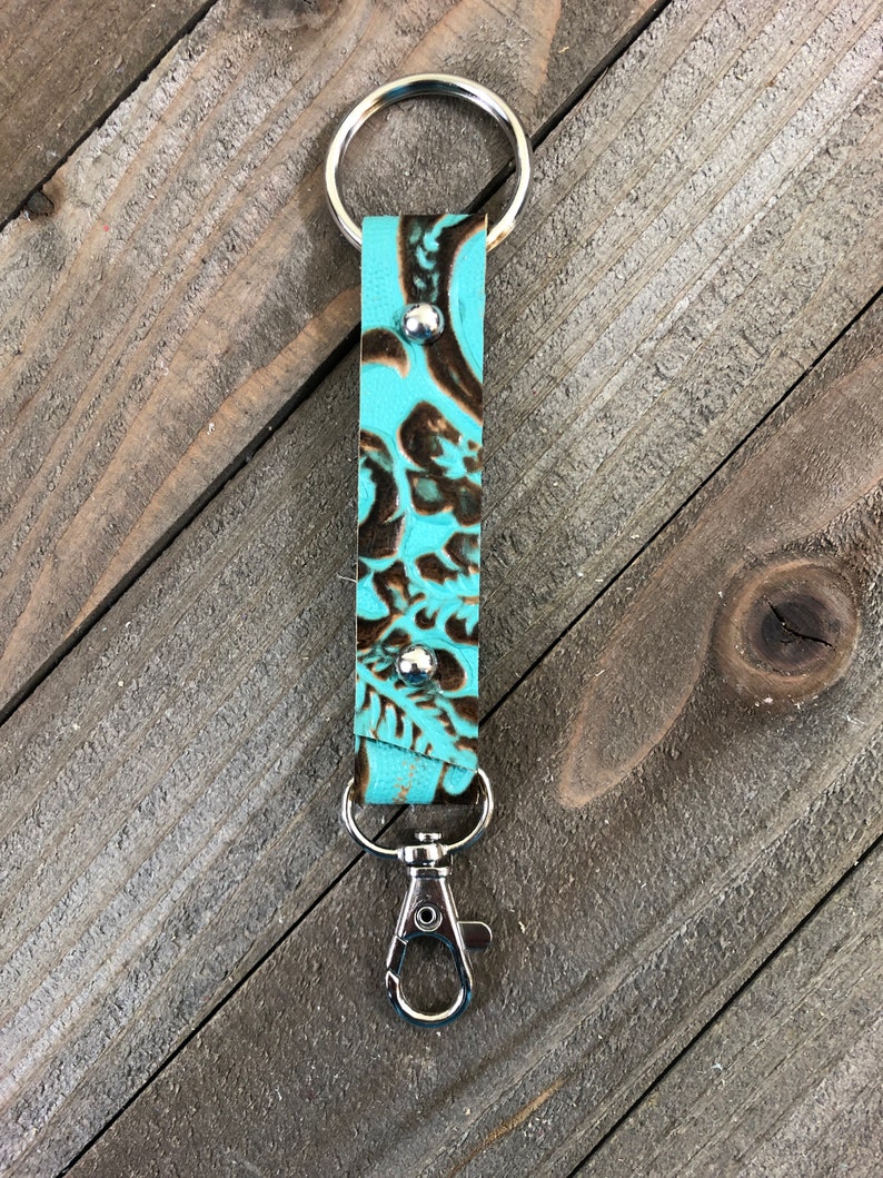 Genuine Western Leather Key Fob Western Leather Keychain - Etsy