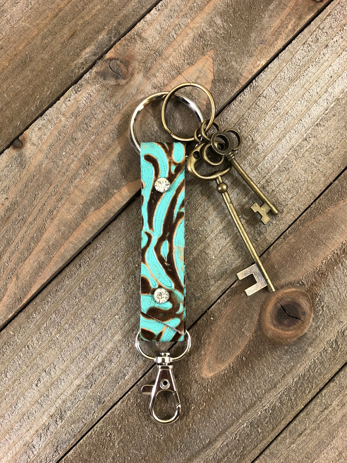 Genuine Western Leather Key Fob, Western Leather Keychain, Handmade ...