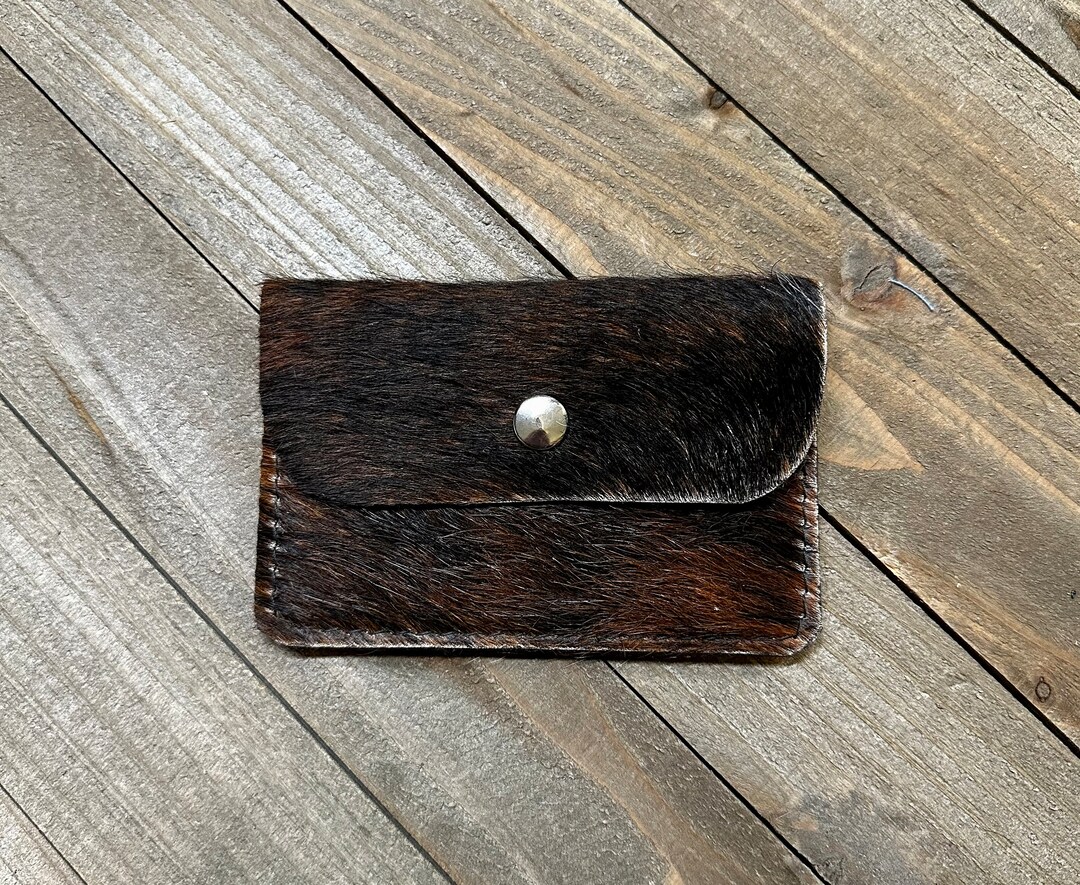 Cowhide Coin Purse, Handmade Genuine Hair on Hide Leather Coin Purse ...