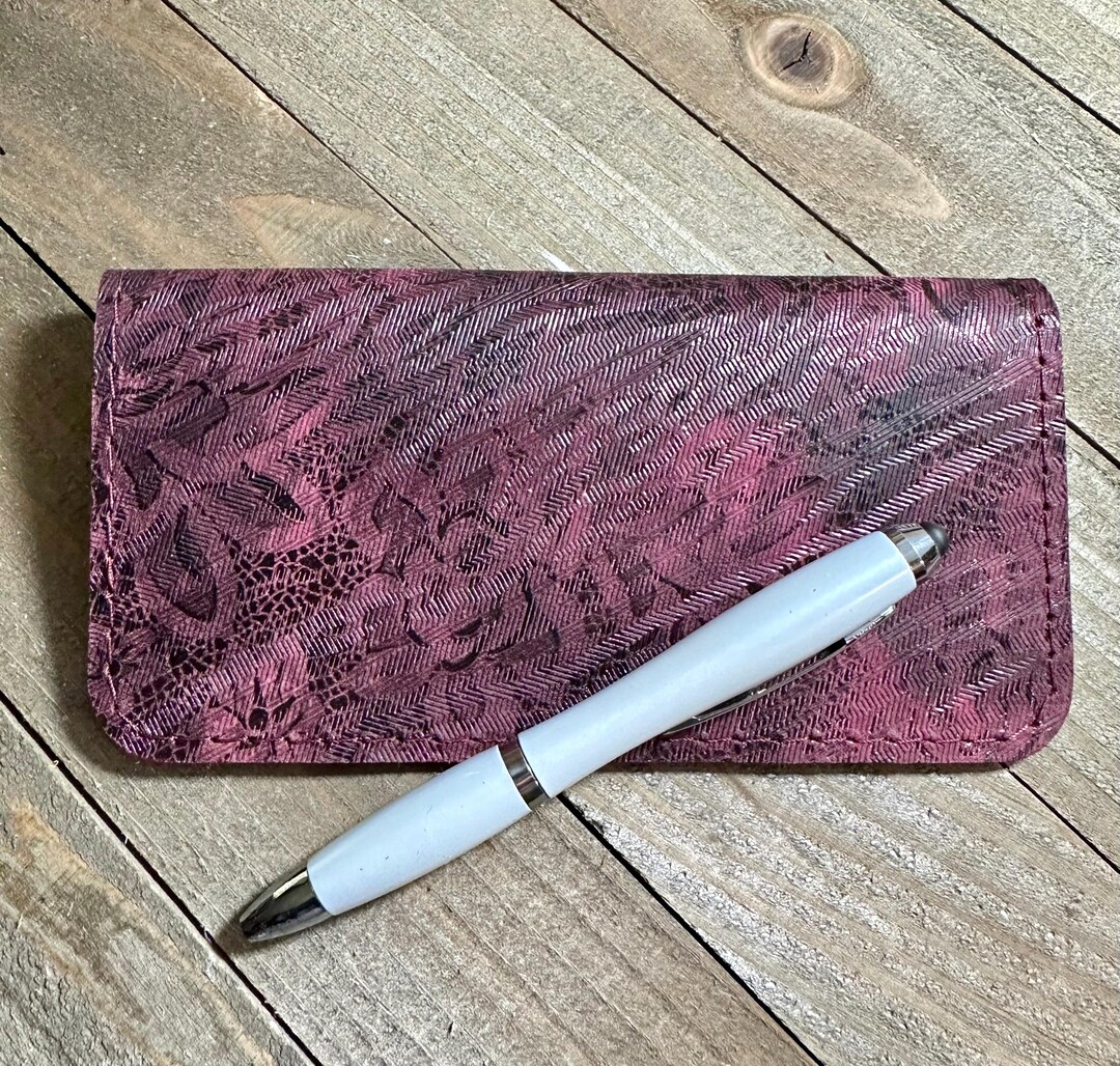 Floral Leather Checkbook Cover, Leather Duplicate Checkbook Cover - Etsy
