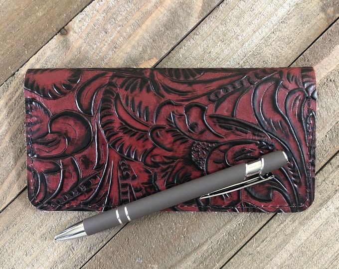 Western Genuine Leather Checkbook Cover - Etsy
