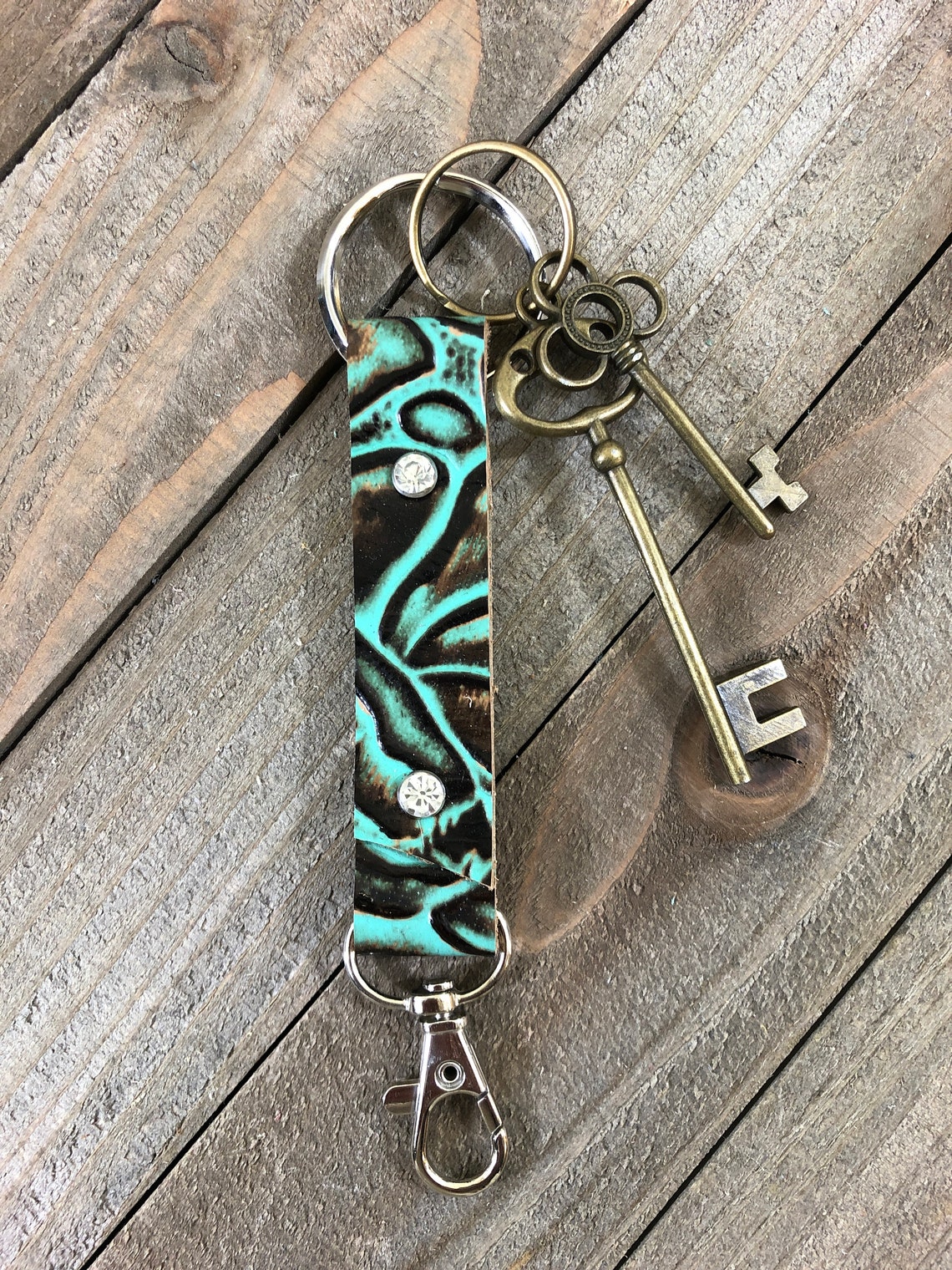 Genuine Western Leather Key Fob Western Leather Keychain | Etsy