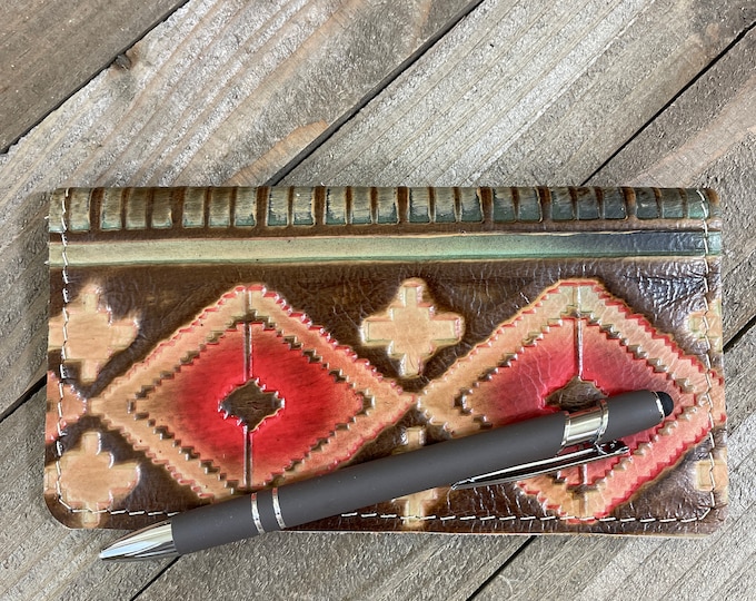 Western Genuine Leather Checkbook Cover - Etsy