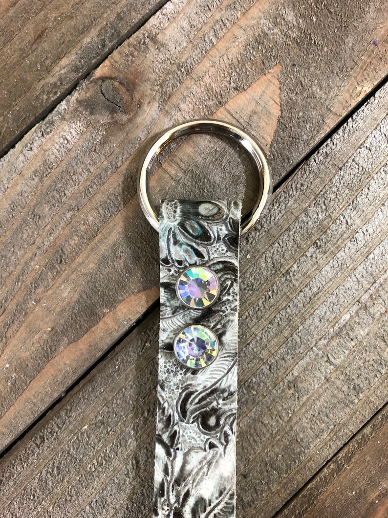 Genuine Leather Western Keychain Leather Western Key Fob - Etsy