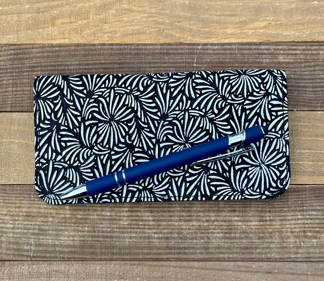 Black and White Italian Leather Checkbook Cover, Leather Duplicate ...