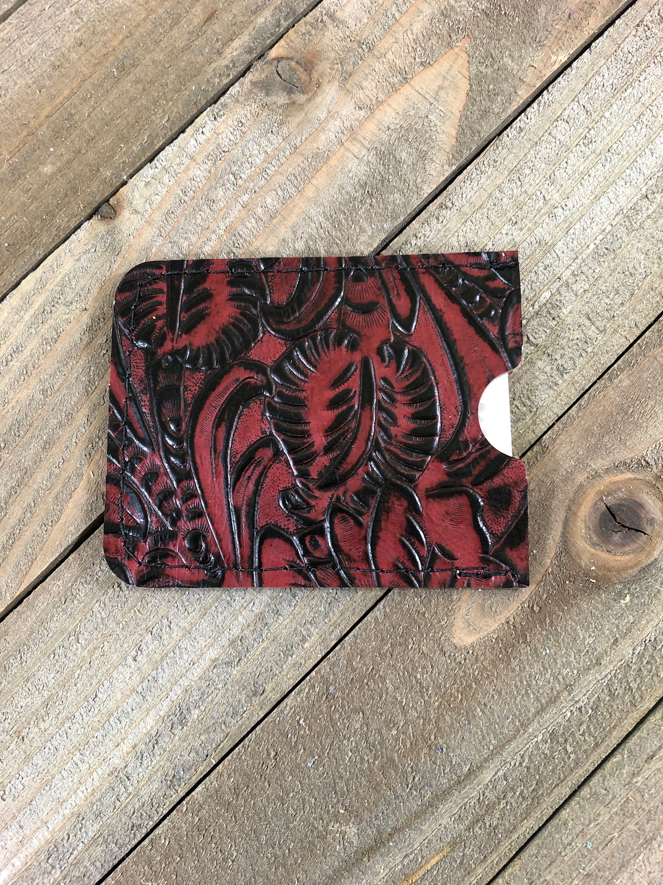 Leather Card Sleeve Genuine Leather ID Pouch Leather Gift | Etsy