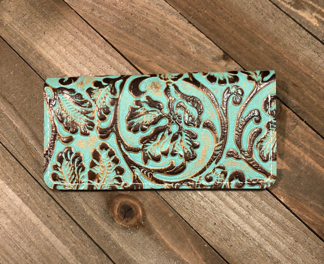Western Genuine Leather Checkbook Cover With Duplicate Insert - Etsy