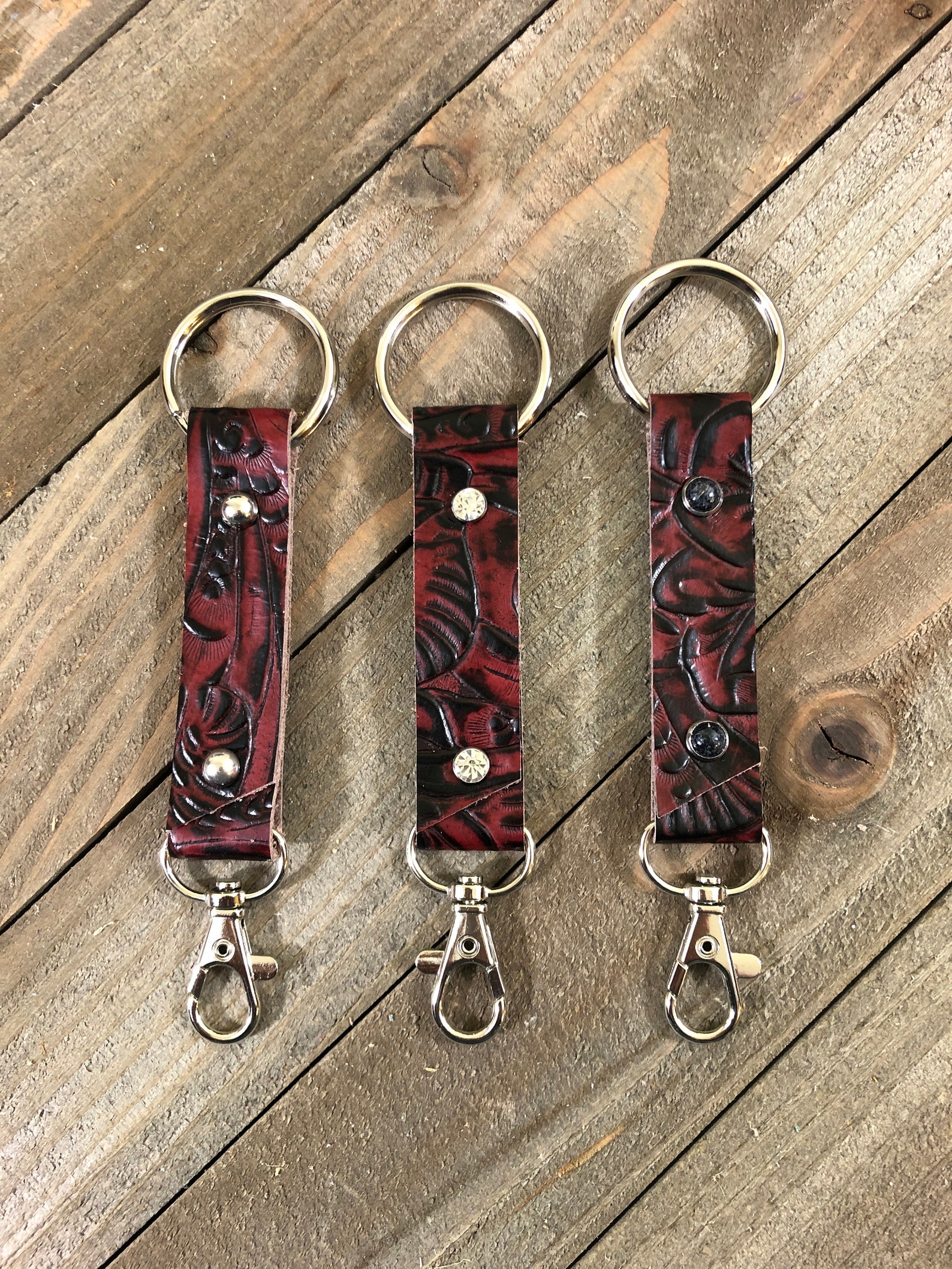 Genuine Western Leather Key Fob Western Leather Keychain - Etsy