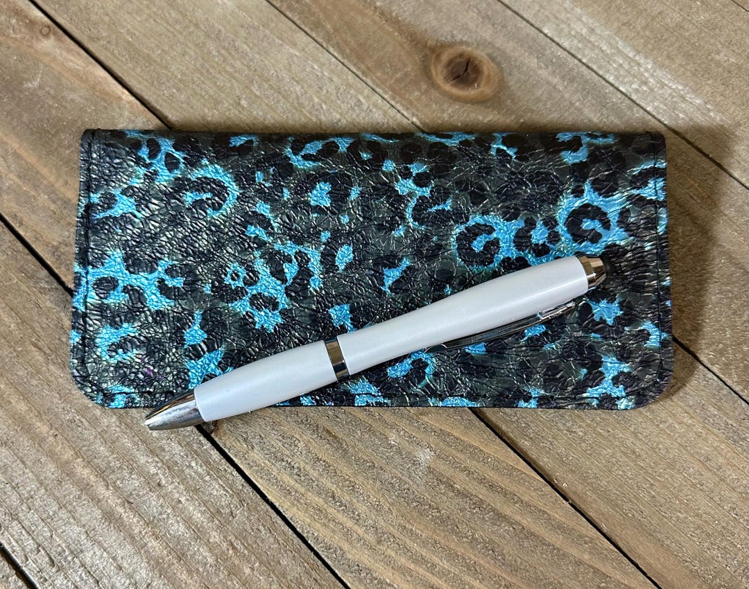 Leopard Print Leather Checkbook Cover, Handmade Italian Leather ...