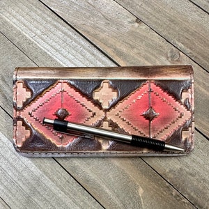 Western Genuine Leather Checkbook Cover - Etsy