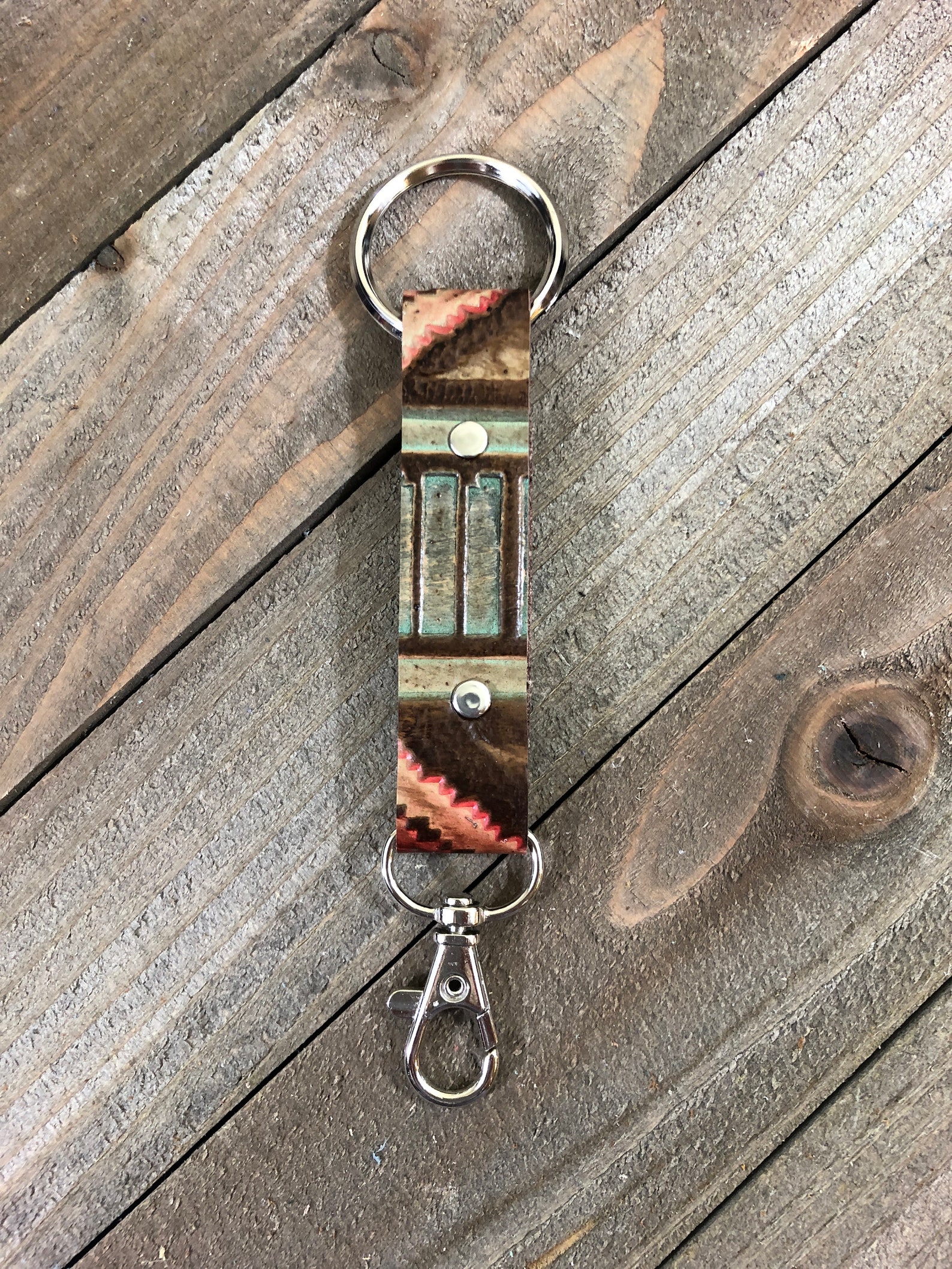Genuine Leather Key Fob Southwestern Keychain Western | Etsy