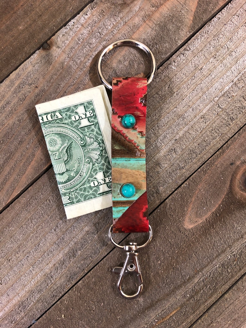 Genuine Leather Key Fob Southwestern Keychain Western - Etsy