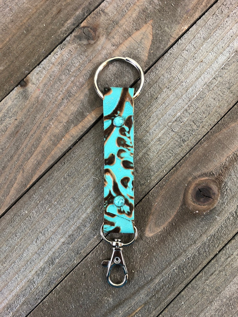 Genuine Western Leather Key Fob Western Leather Keychain - Etsy