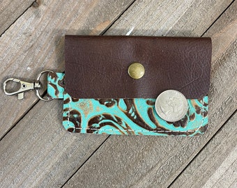 Western Keychain Genuine Leather Coin Purse Keychain | Etsy