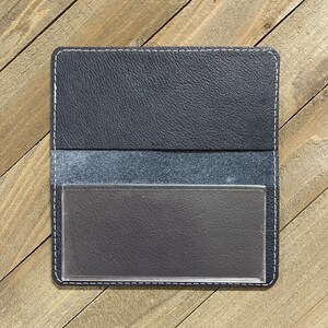 Navy Blue Italian Leather Checkbook Cover, Leather Duplicate Checkbook ...