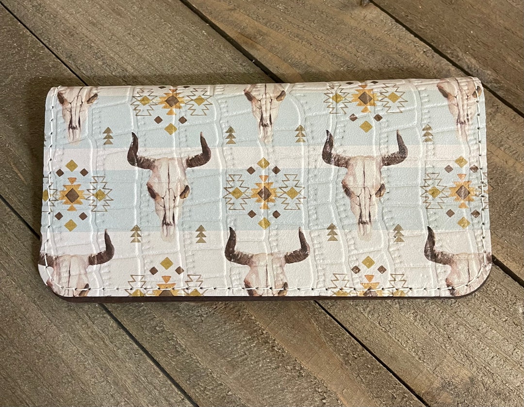 Western Genuine Leather Checkbook Cover, Brown Leather Duplicate ...