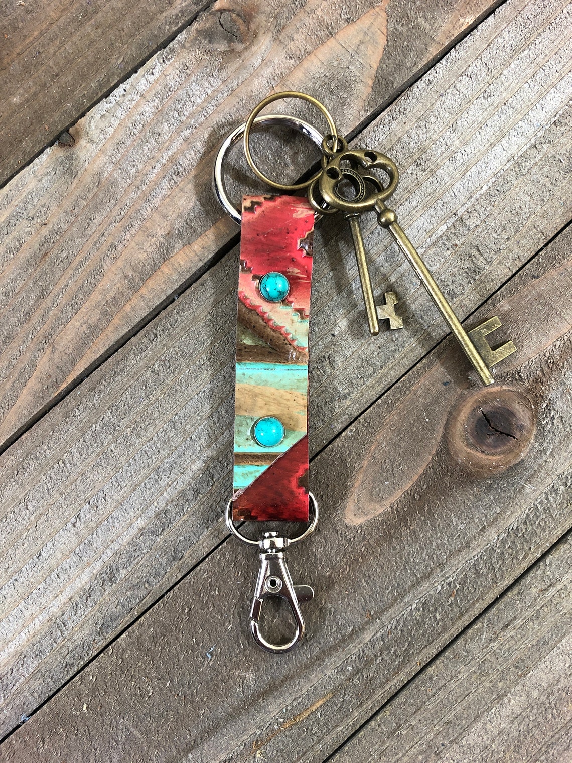 Genuine Leather Key Fob Southwestern Keychain Western | Etsy