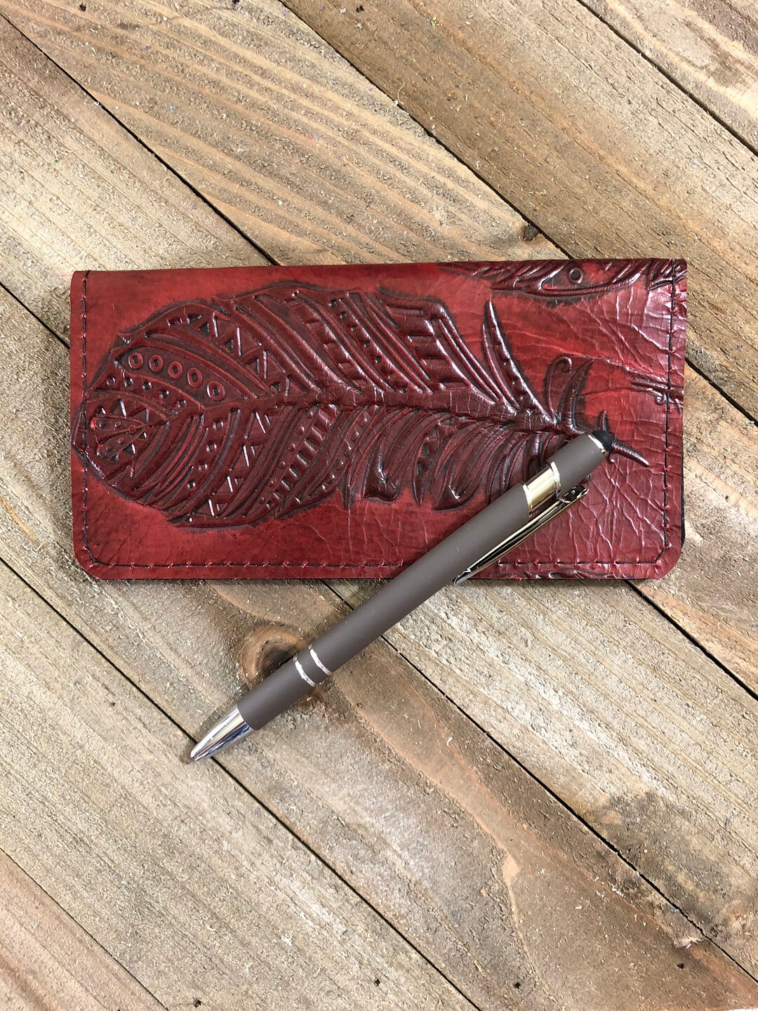 Western Genuine Leather Checkbook Cover - Etsy