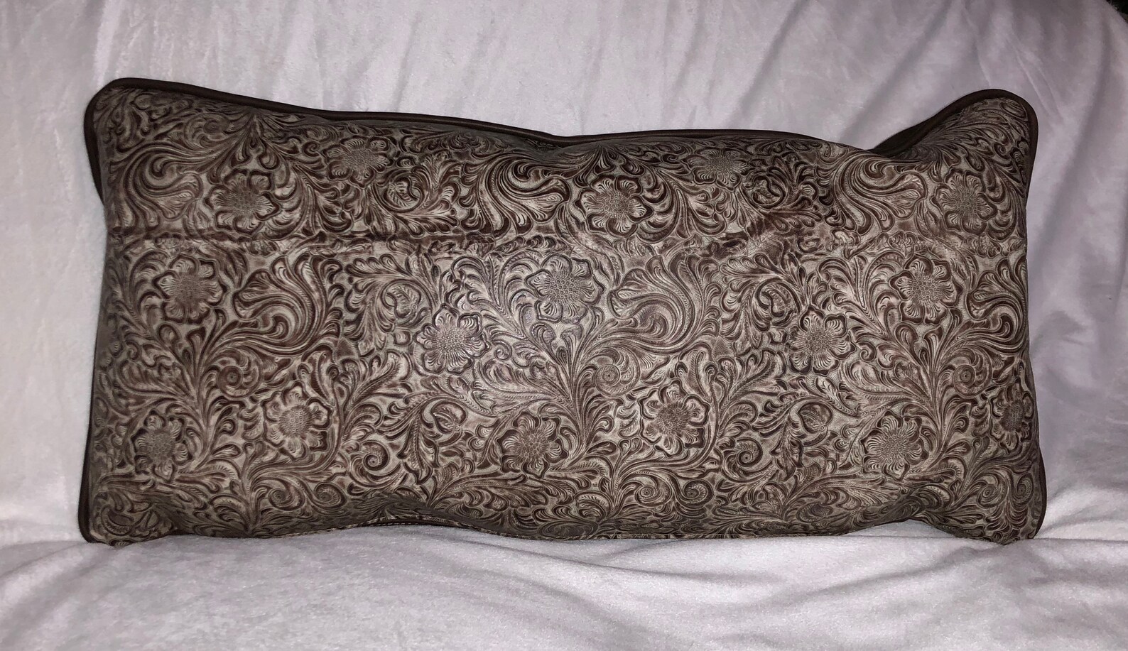 Western Leather Decorative Pillow Genuine Leather Lumbar - Etsy