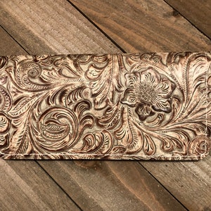 Western Genuine Leather Checkbook Cover, Duplicate Leather Checkbook ...