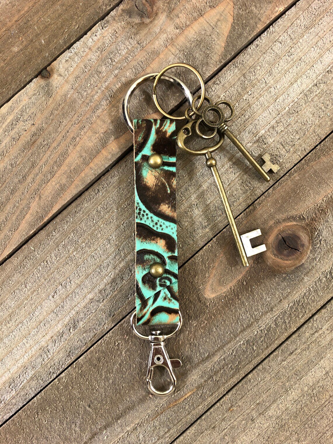 Genuine Western Leather Key Fob Western Leather Keychain | Etsy