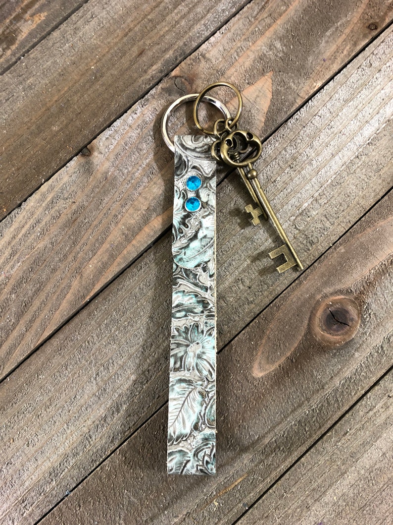 Genuine Leather Western Keychain Leather Western Key Fob - Etsy