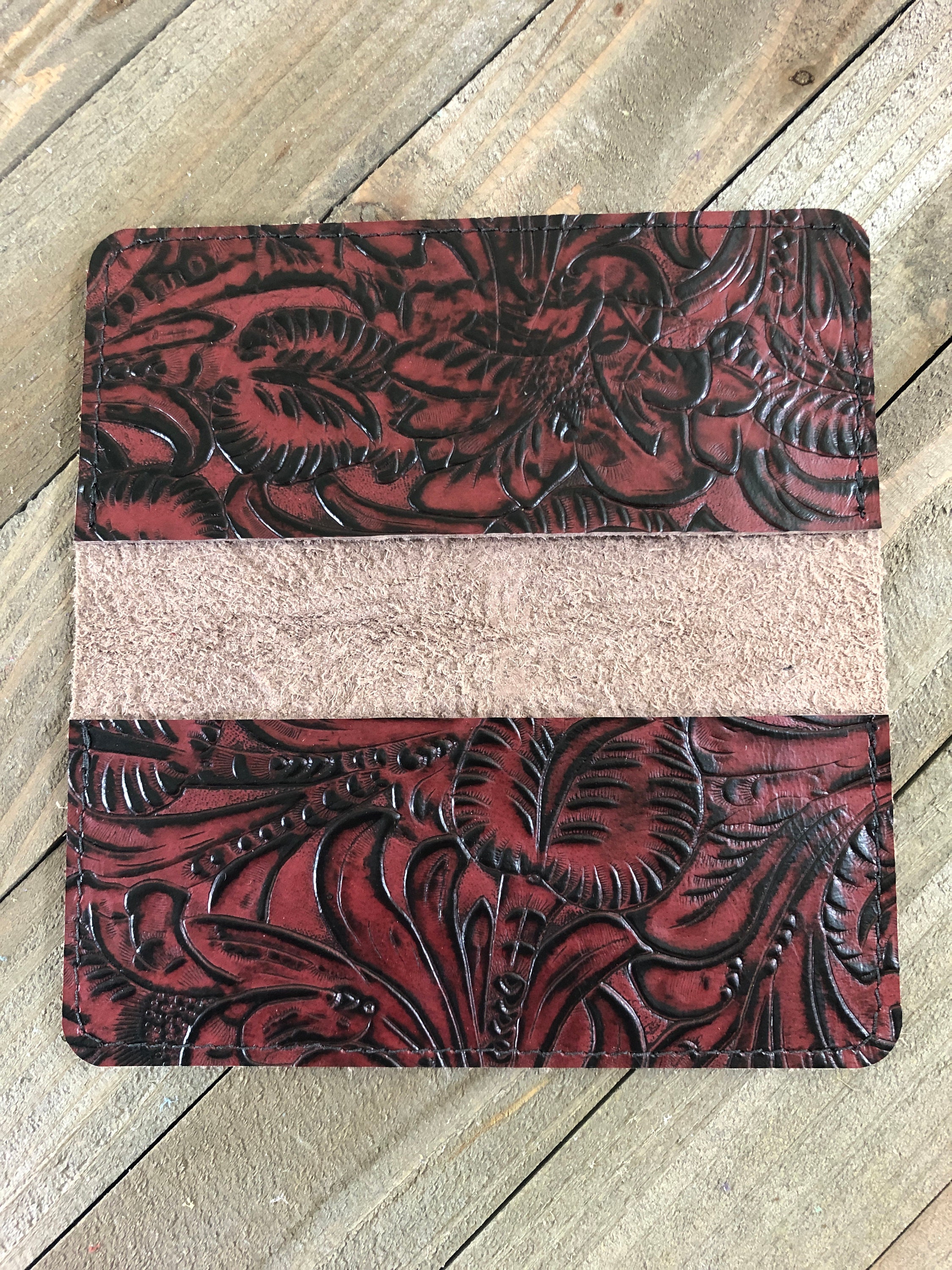 Western Genuine Leather Checkbook Cover - Etsy